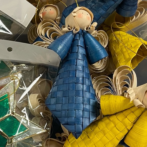 Amihan Artisans | Holiday | Blue Banig Buri Angel Ornament | Poshmark